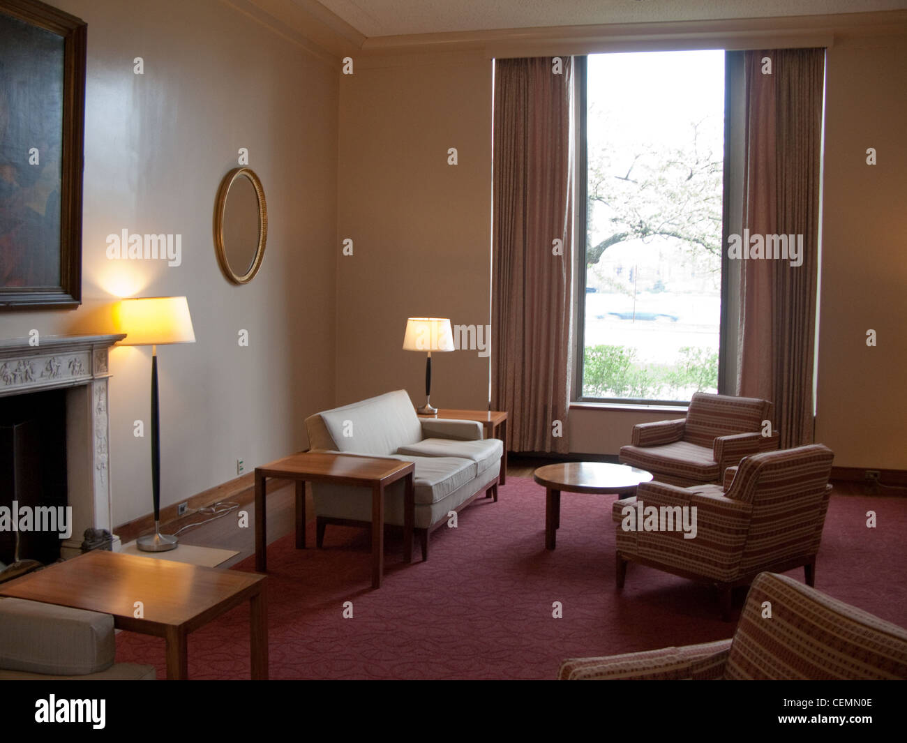 A large common room in MIT's women-only McCormick Hall dormitory Stock ...