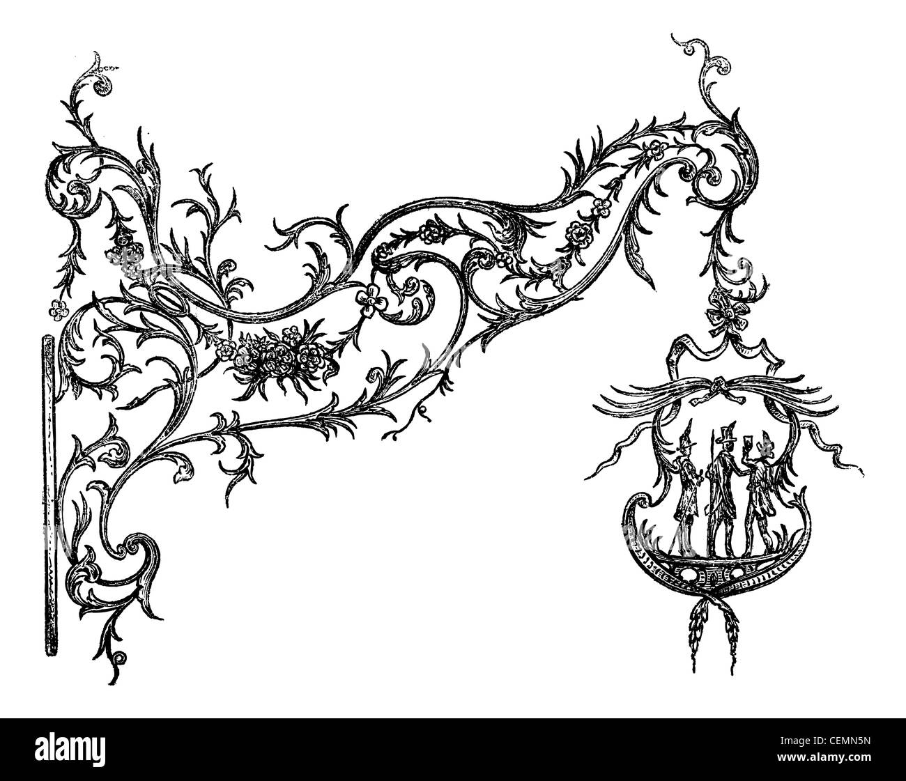 Wrought iron signs, a Temesvar. Drawing Garnier, after the album of Mr ...