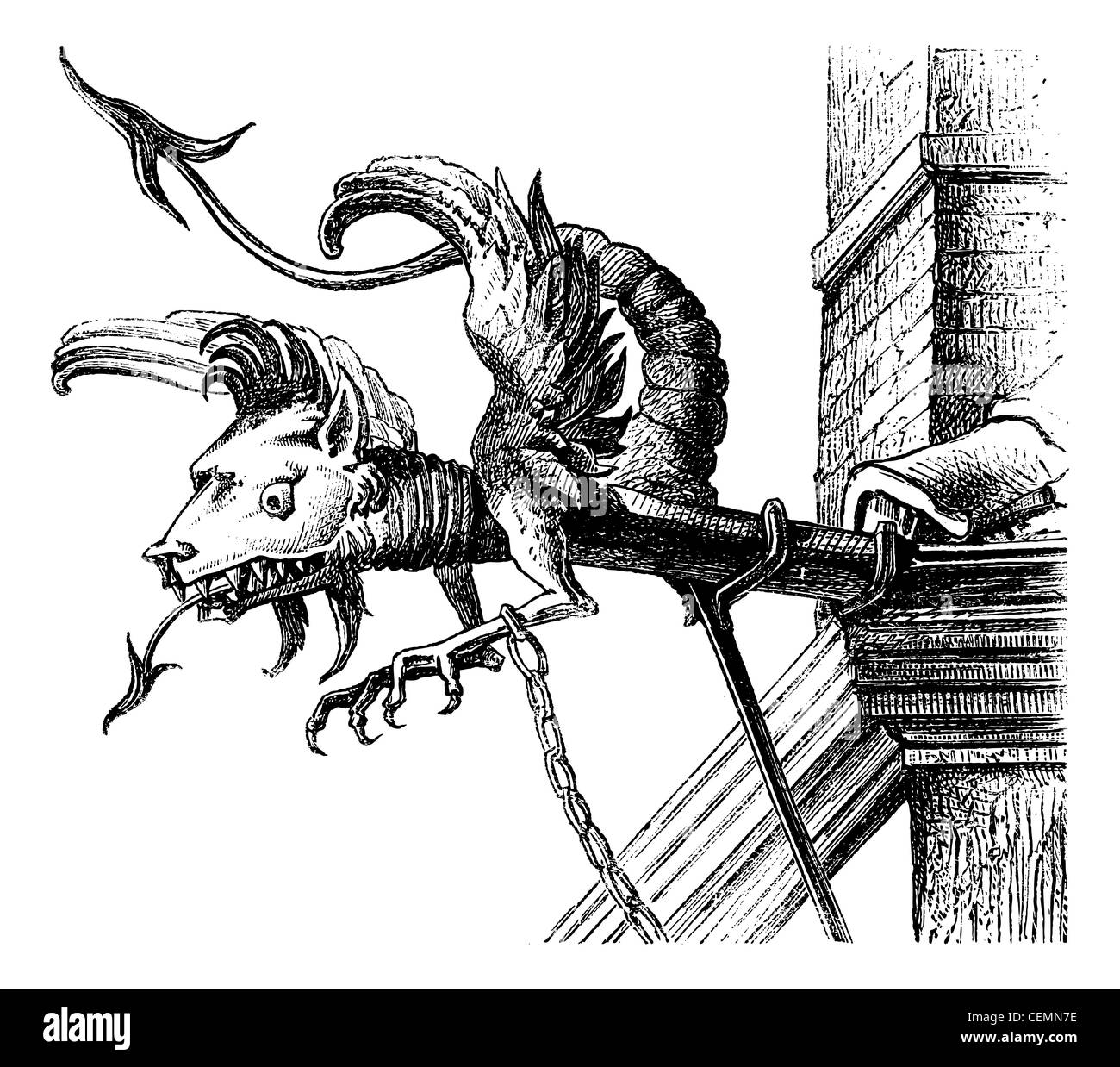 Gargoyle Drawing Black White