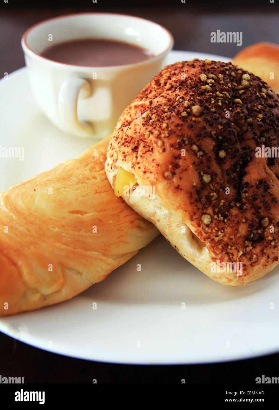 coffee and bread Stock Photo - Alamy