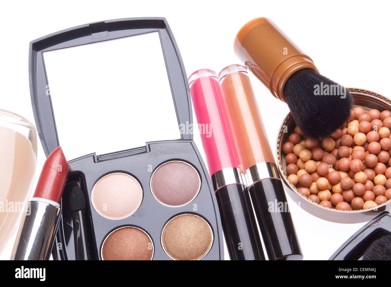 makeup collection isolated on white background Stock Photo - Alamy