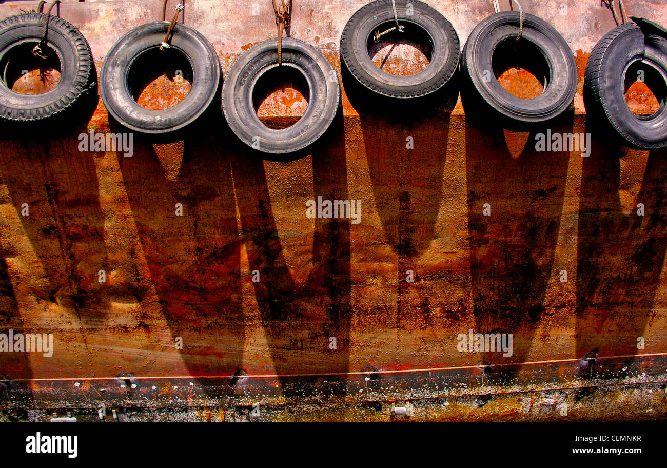 rusted side of tugboat Stock Photo - Alamy
