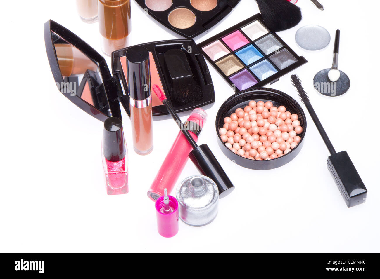 makeup set isolated on white background Stock Photo - Alamy
