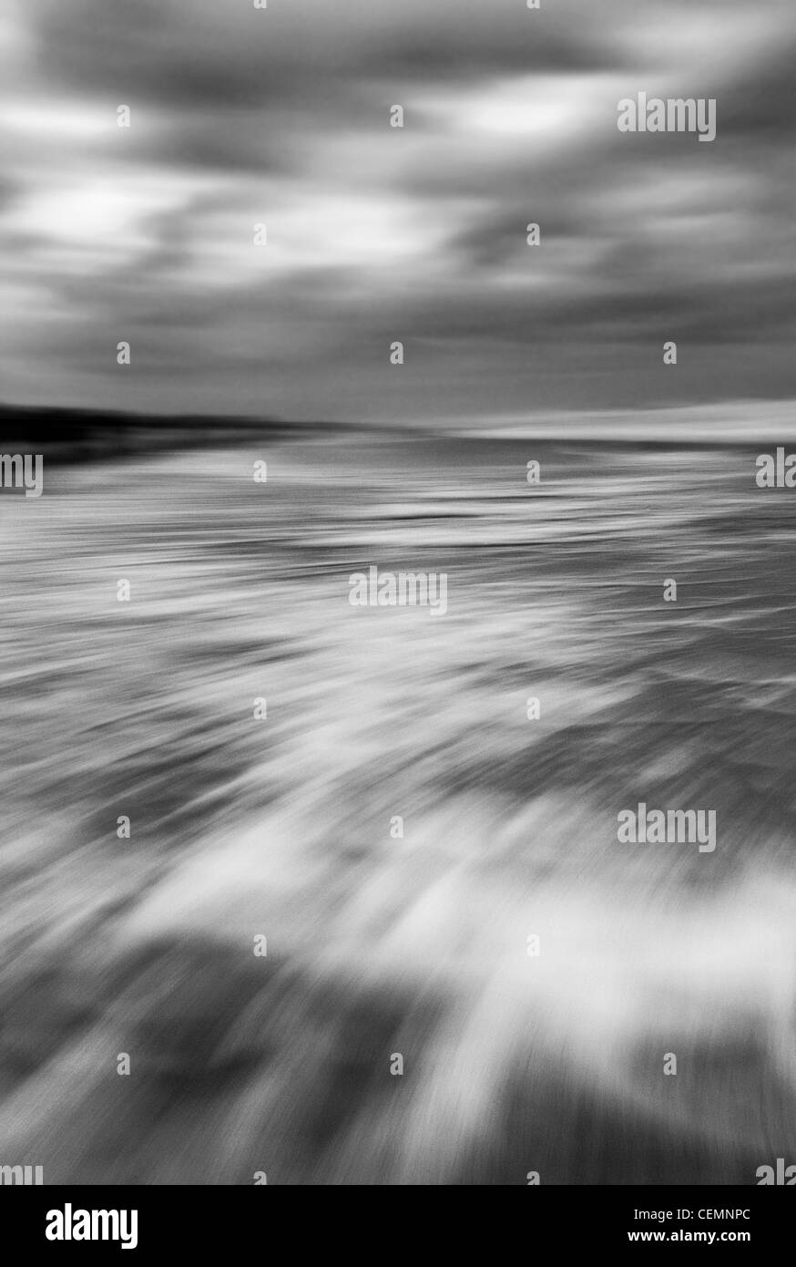 North sea in motion during cold and windy day on the beach of Noordwijk ...
