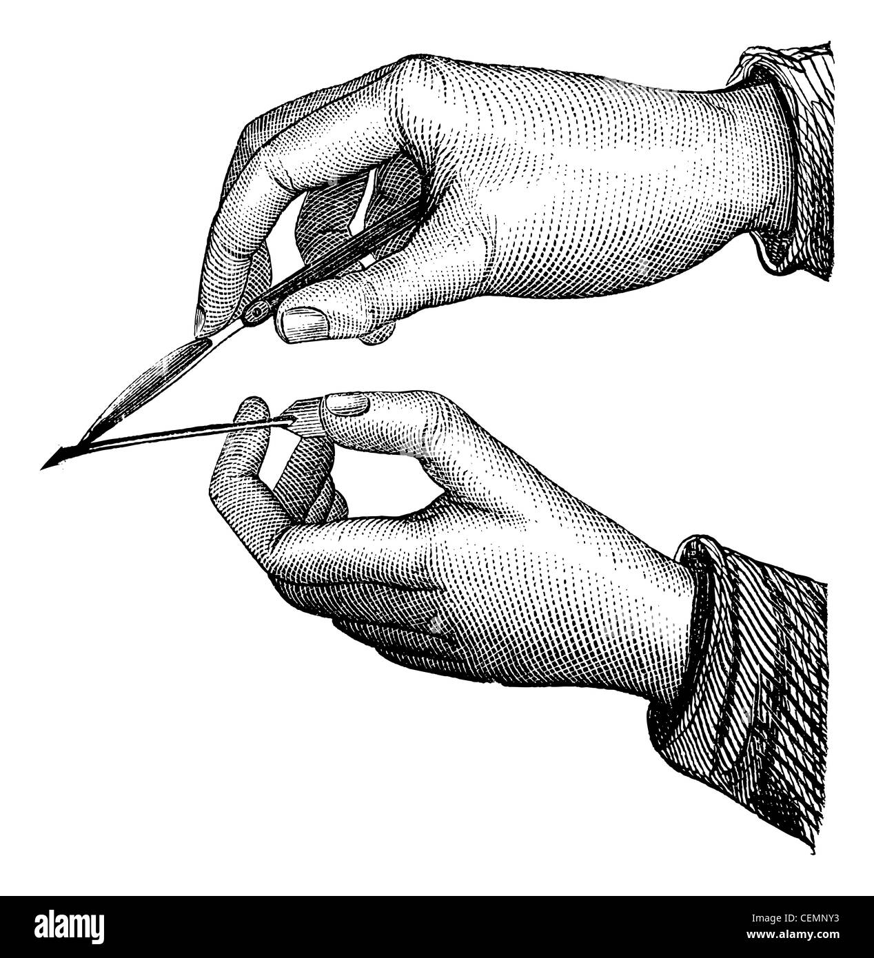 Black vintage knife Black and White Stock Photos & Images - Alamy