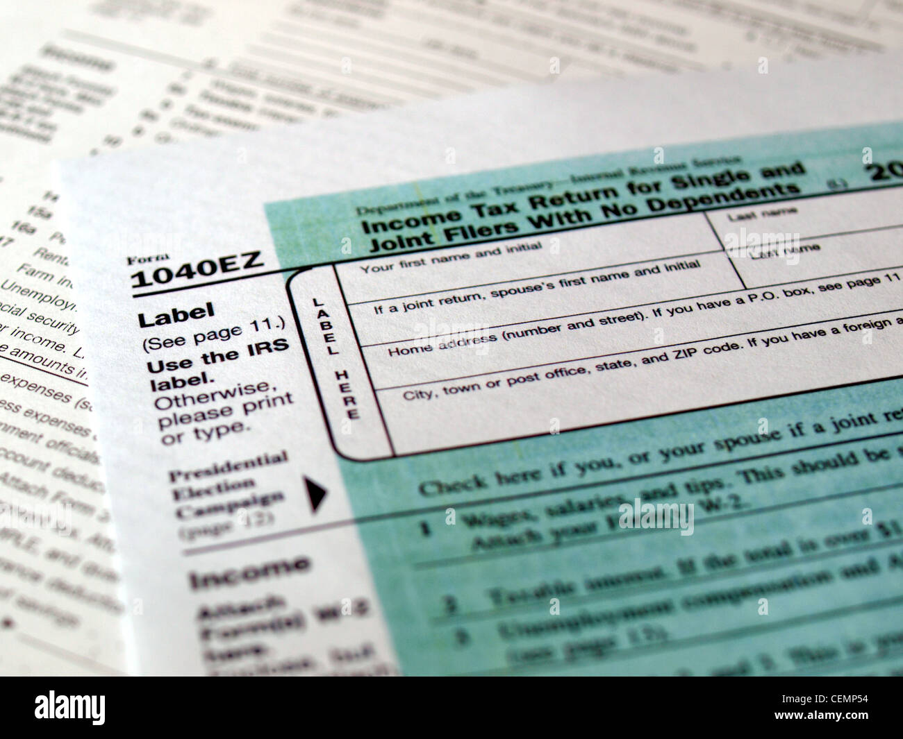 Range of various blank USA tax forms Stock Photo - Alamy