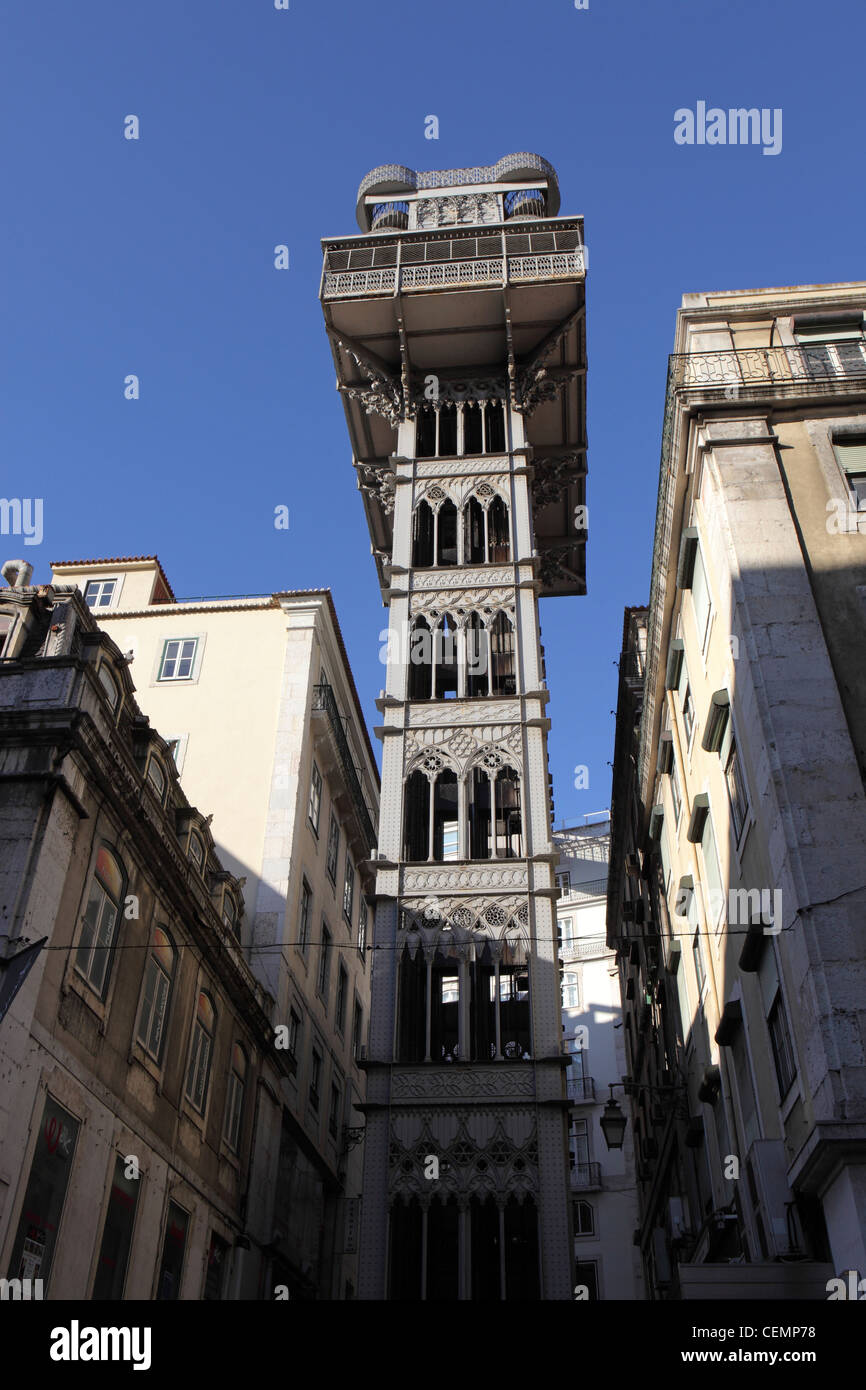 Elevador de Santa Justa, center Lisbon, Portugal. Elevador de Santa ...