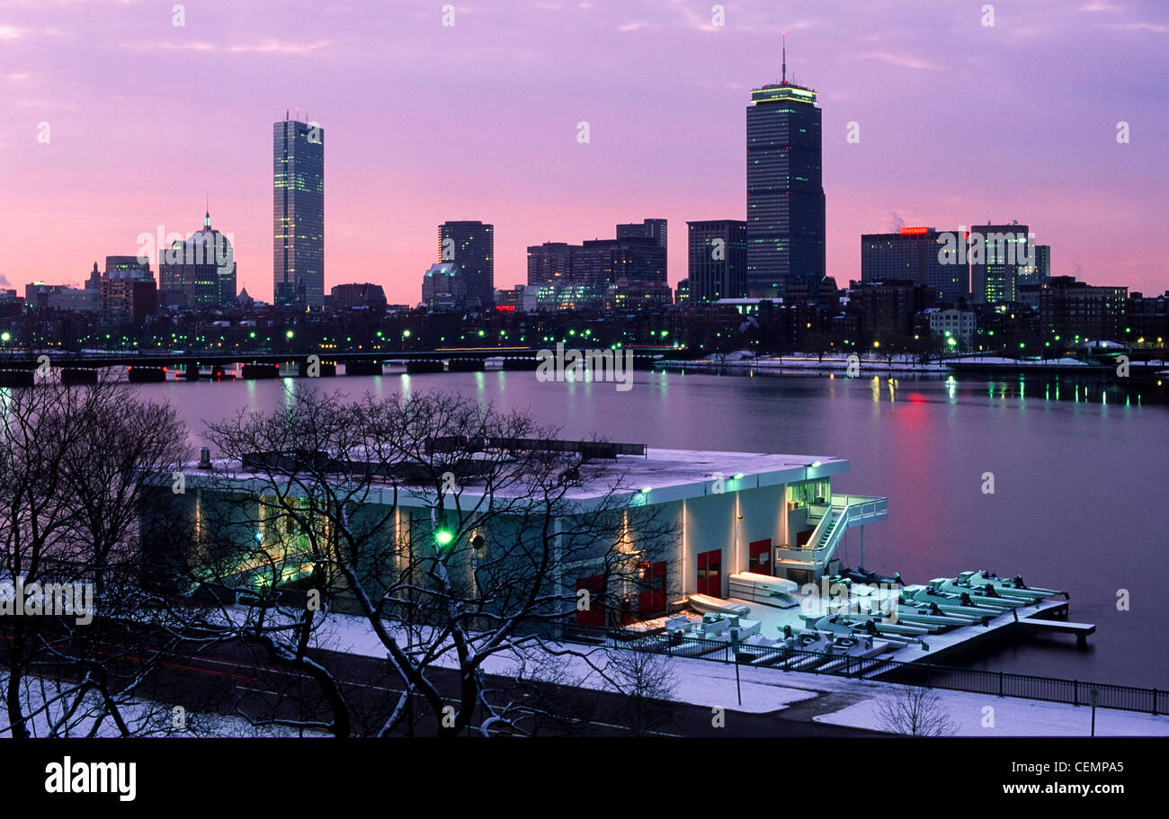 MIT's Pierce Boathouse and Boston's Back Bay Stock Photo - Alamy