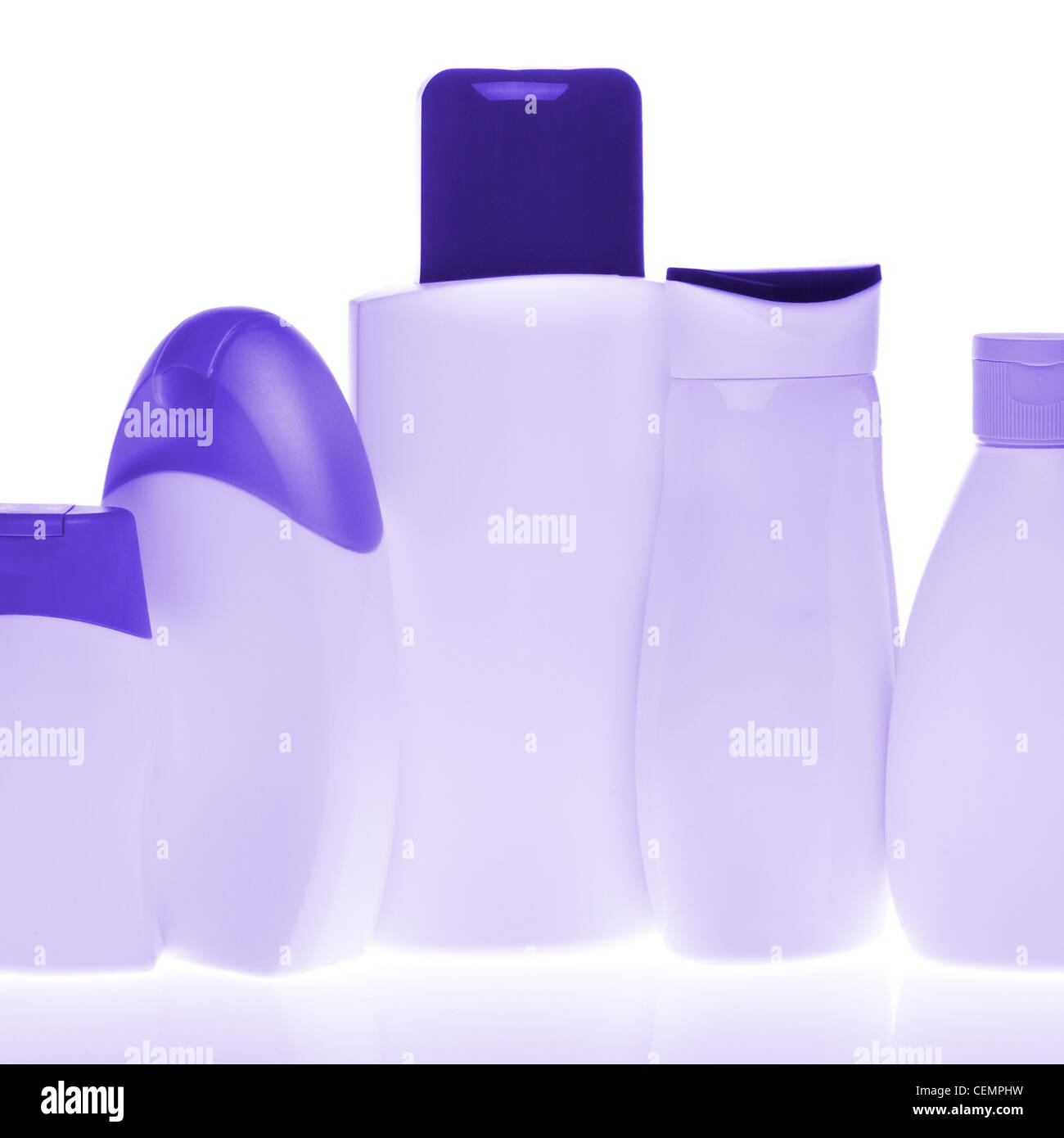 set of cosmetic bottles isolated on white background Stock Photo - Alamy