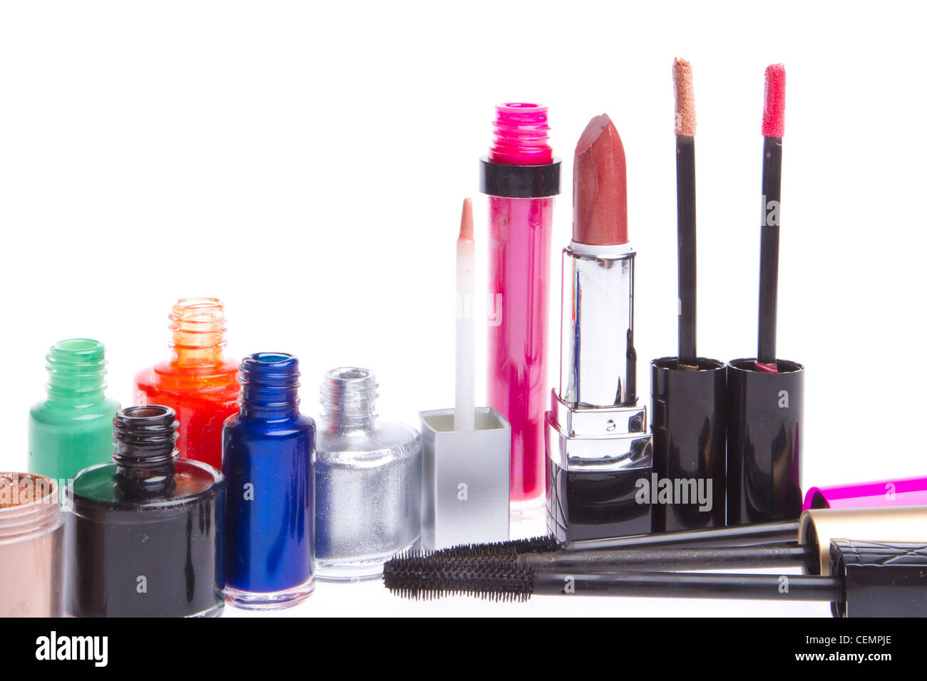 makeup set isolated on white background Stock Photo - Alamy