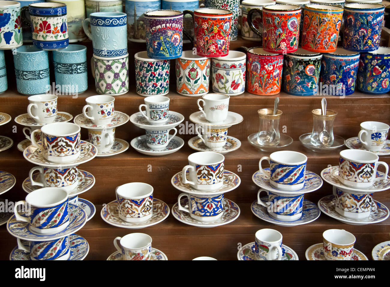 Colorful turkish coffee cups hi-res stock photography and images - Alamy