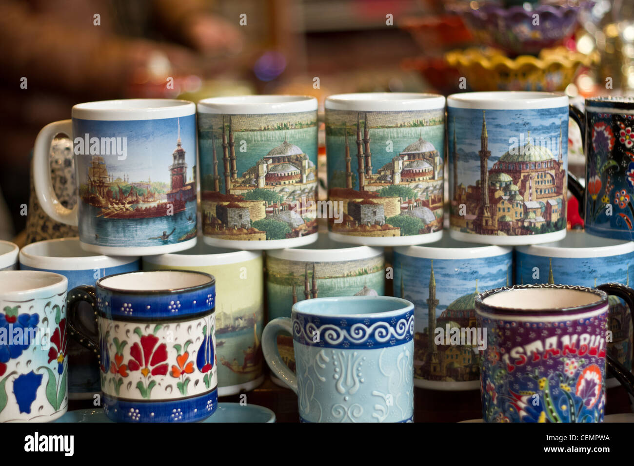 Colorful turkish coffee cups hi-res stock photography and images - Alamy