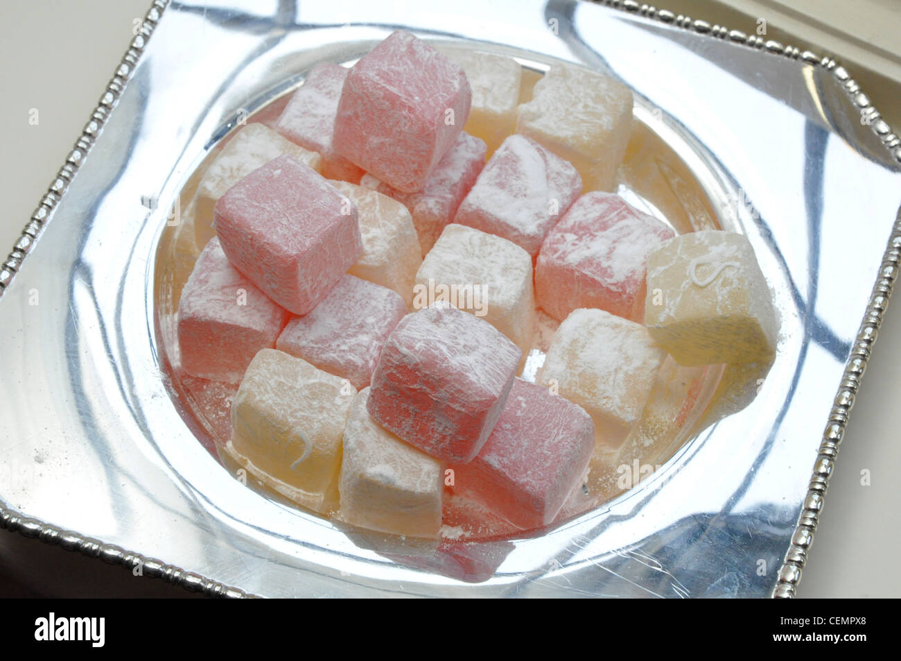 Turkish Delight home entertaining party food Stock Photo - Alamy