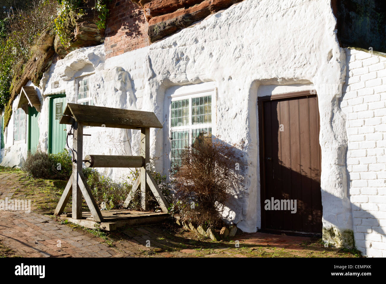 Holy Austin rock houses on Kinver Edge in South Staffordshire Stock ...