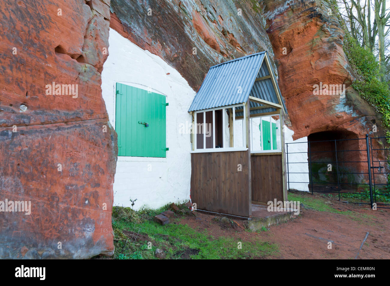 Holy Austin rock houses on Kinver Edge in South Staffordshire Stock ...