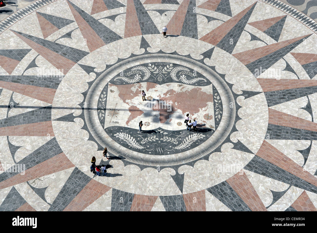 Lisbon: Belem - pavement compass at Monument to the Discoveries [Padrao ...