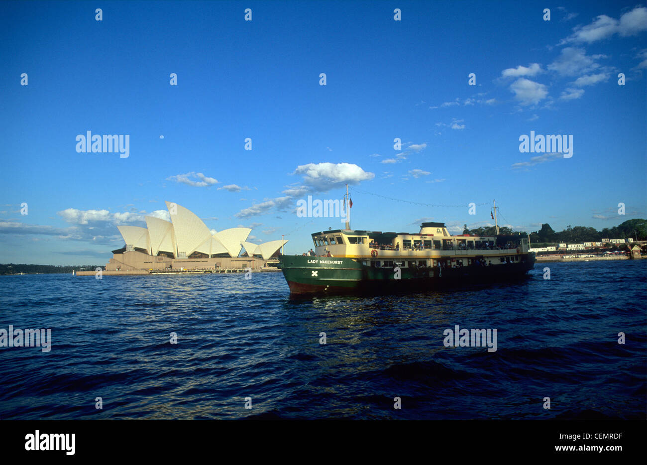 Australia, Sydney, the opera house and harbour ferry, 'Lady Wakehurst ...
