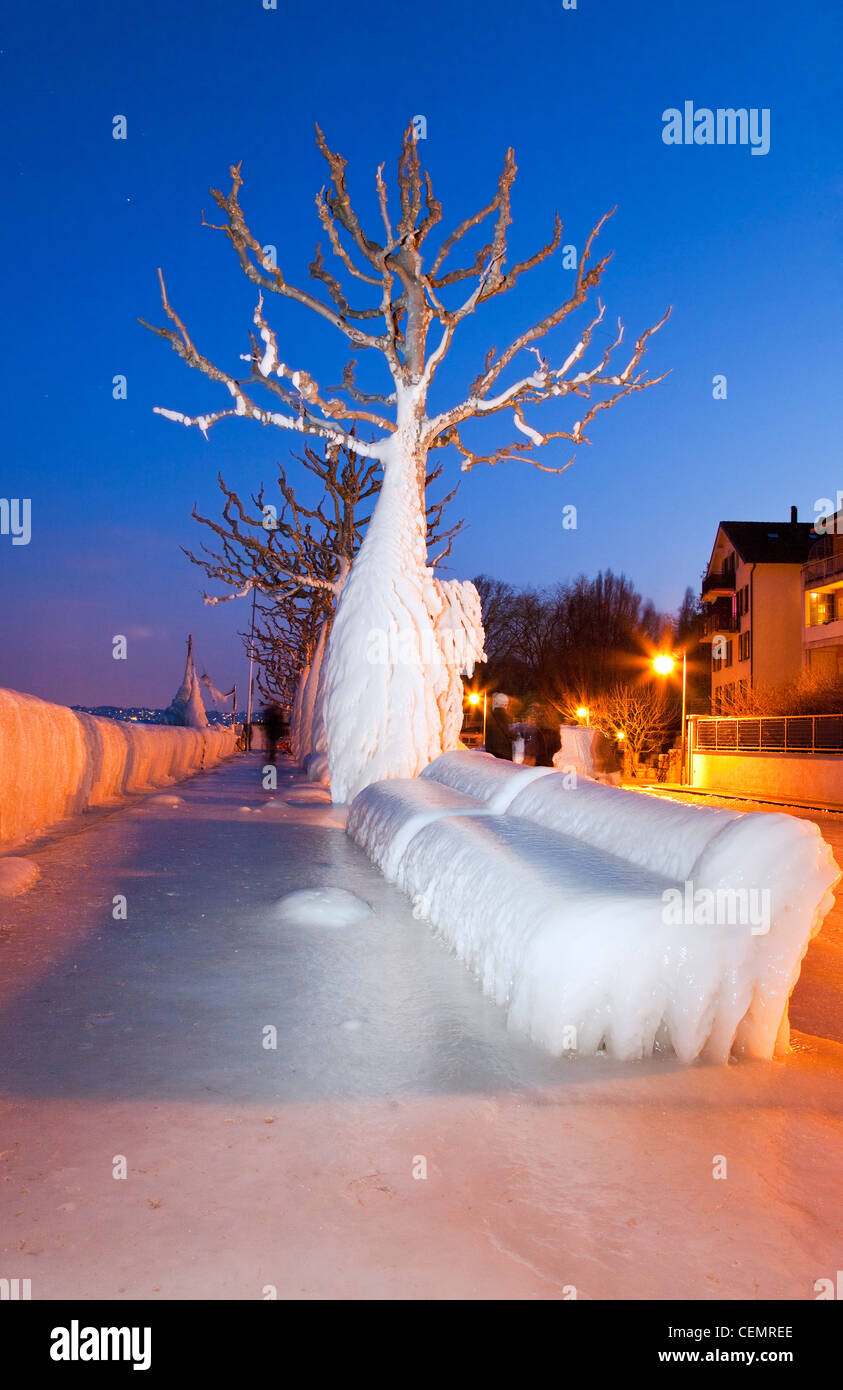 Europe's Big Freeze in Switzerland Stock Photo - Alamy