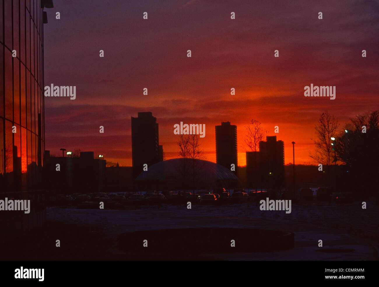 MIT West Campus Sunset Stock Photo - Alamy