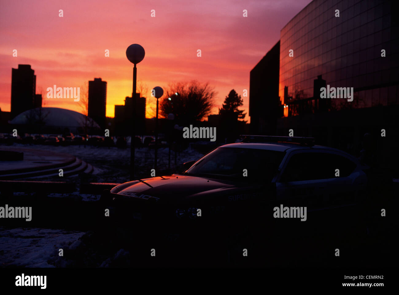 MIT Campus Police cruiser at sunset Stock Photo - Alamy