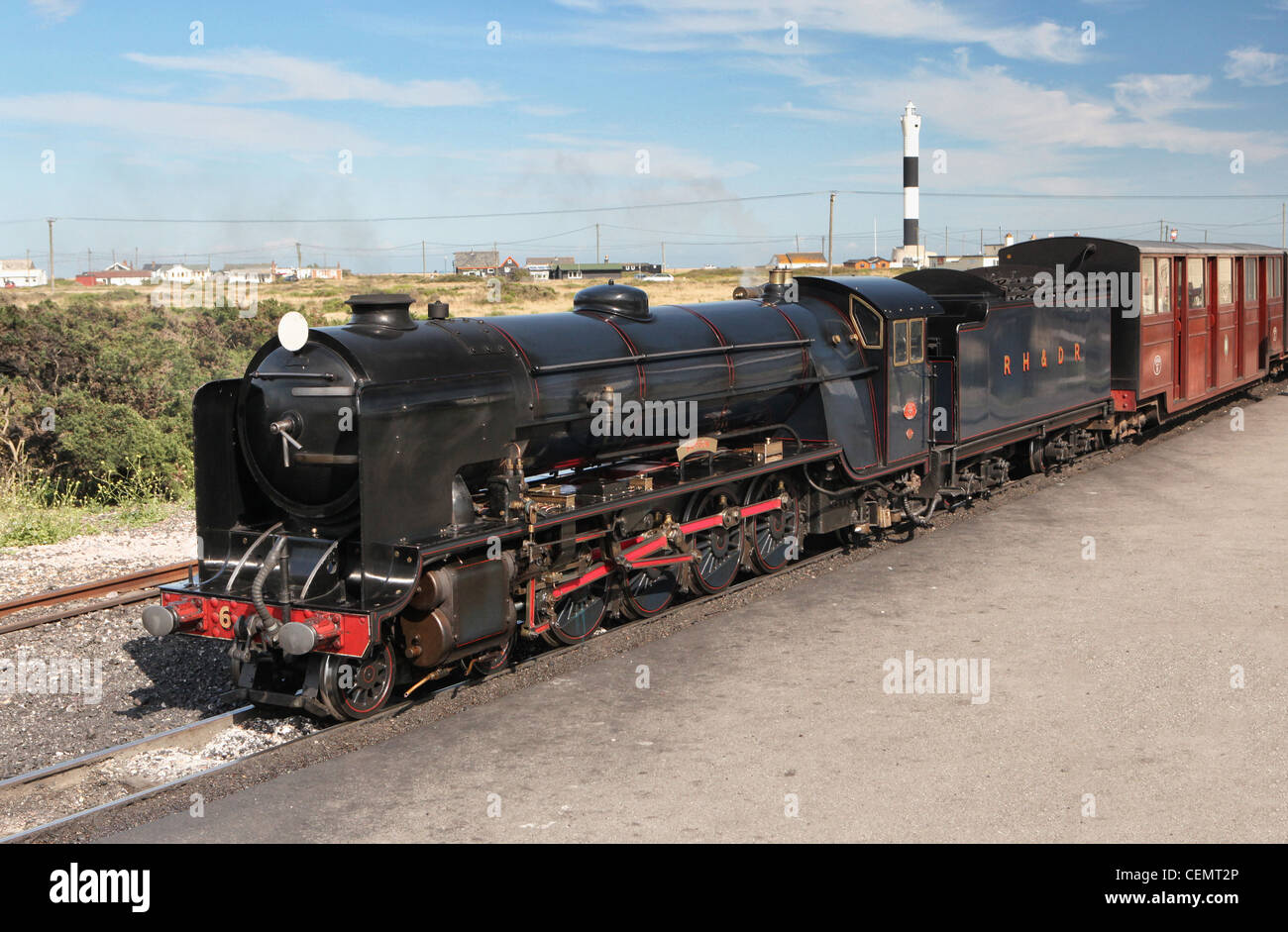 Dungeness Station on RH&DR with steam locomotive "Samson" and ...