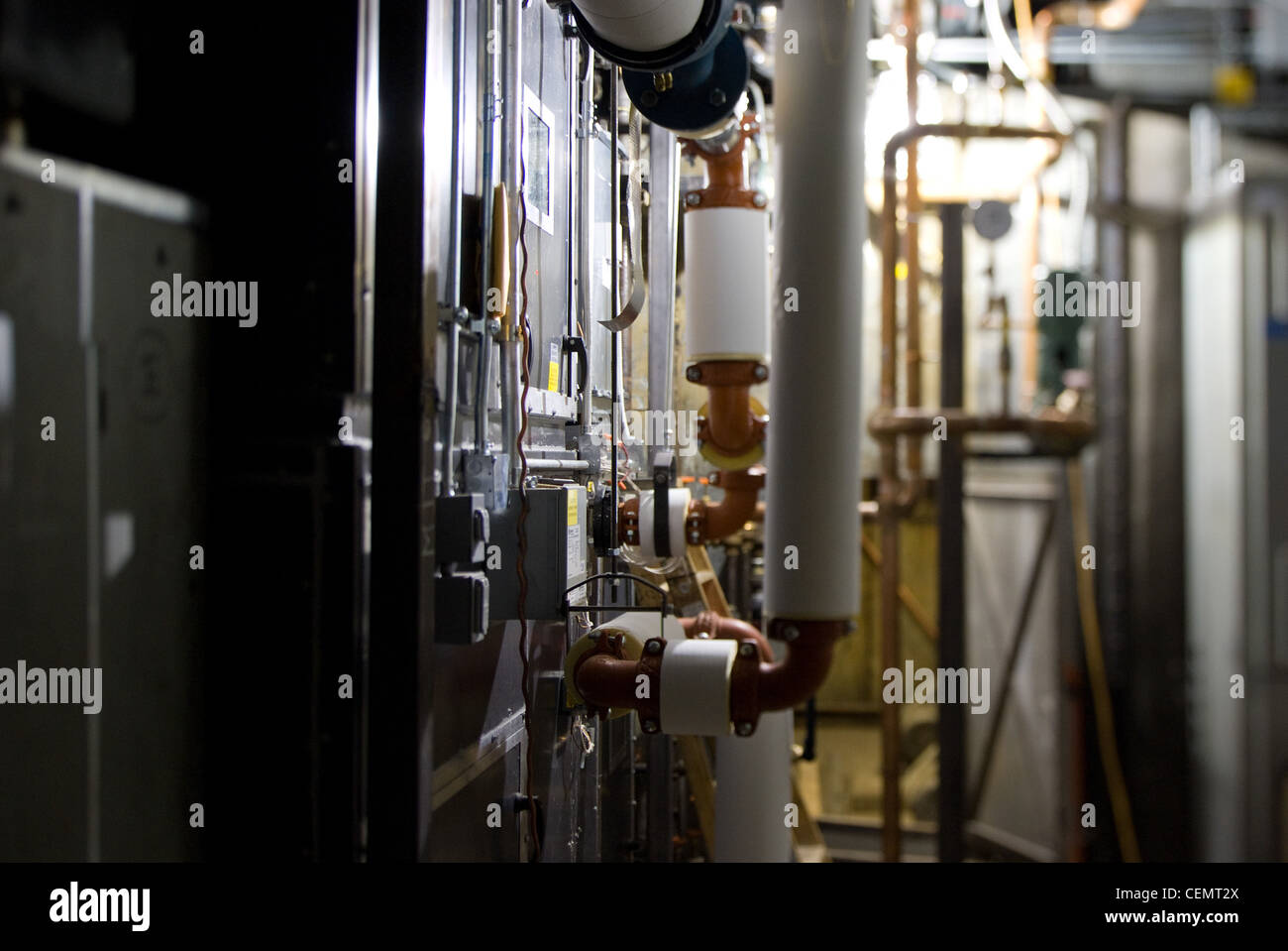 An HVAC (Heating, Ventilation, Air Conditioning) machine room seen on ...
