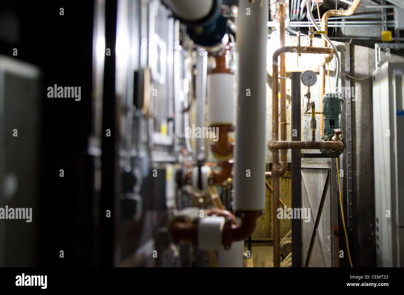 An HVAC (Heating, Ventilation, Air Conditioning) machine room seen on ...