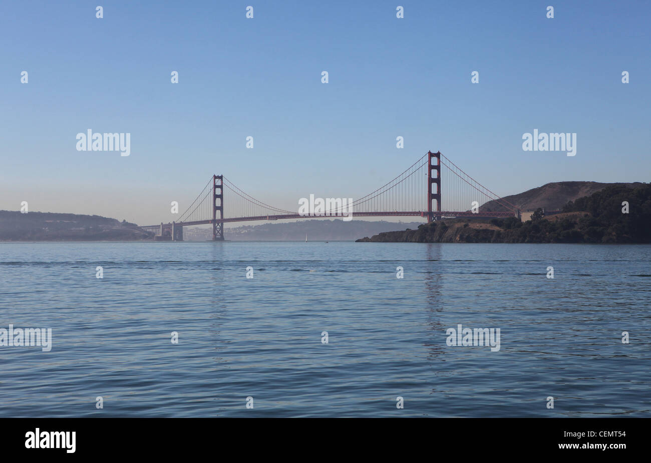Golden Gate Bridge spanning the Golden Gate, the opening of the San ...