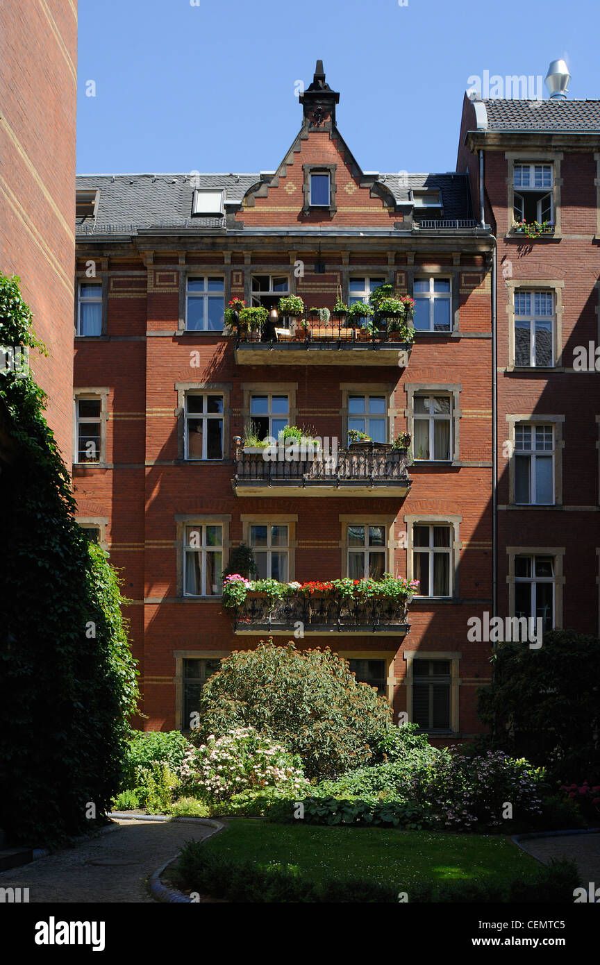 Elegant old building, facade of the inner courtyard, near ...