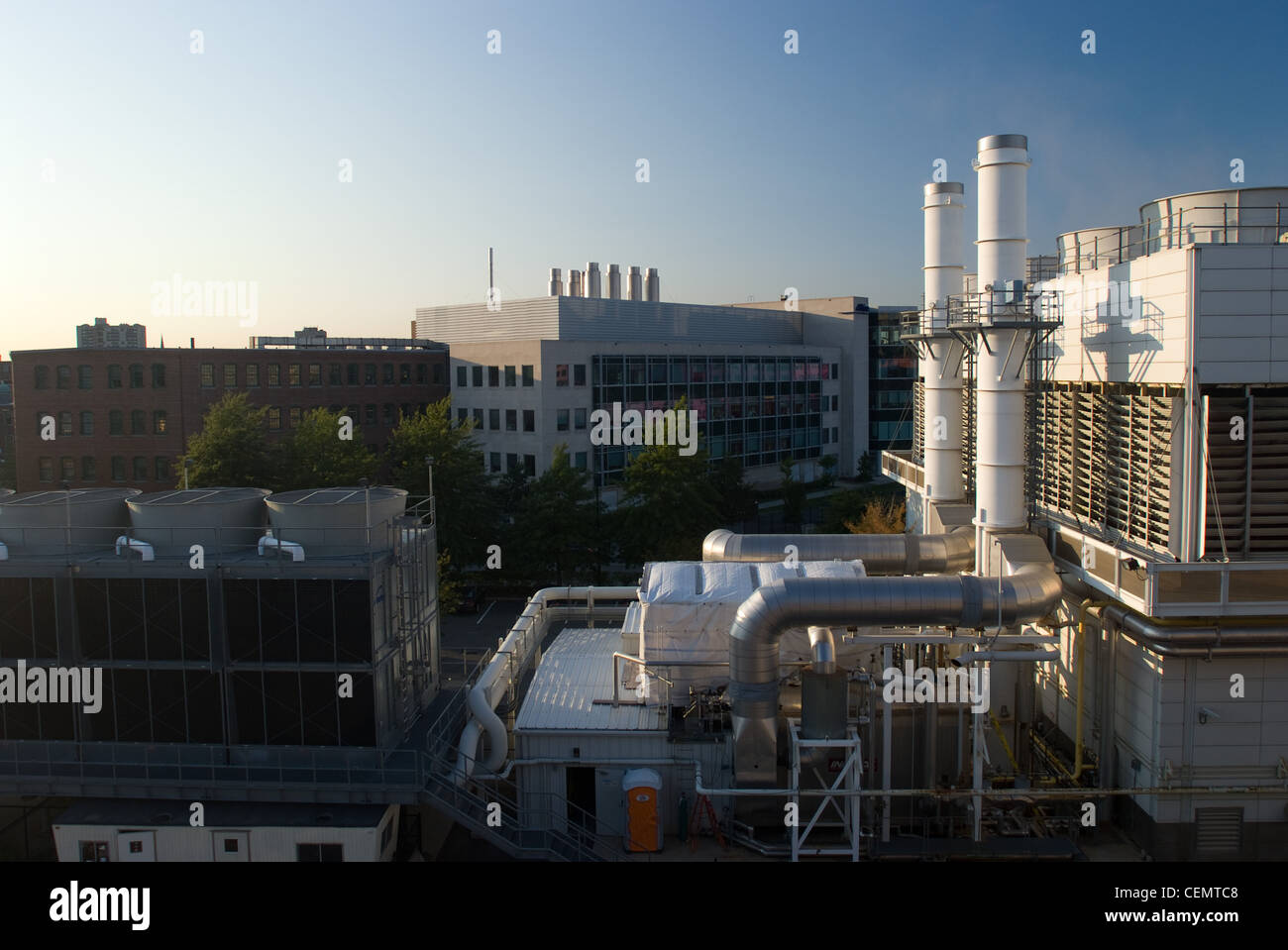 The MIT Cooling Tower and Oil Reserve (Building N16) as seen on 9/24/08 ...