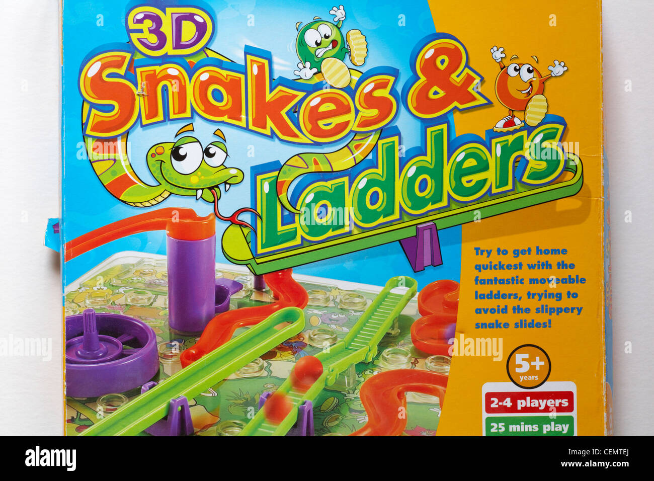 Box of 3D Snakes & Ladders Snakes and Ladders game on white background ...