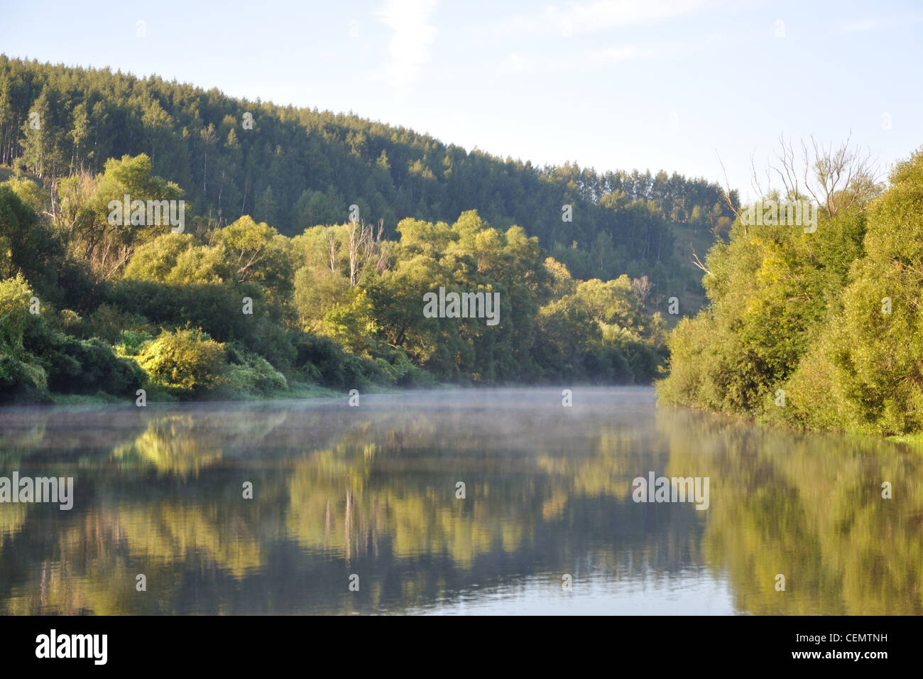Landscape with river Stock Photo - Alamy