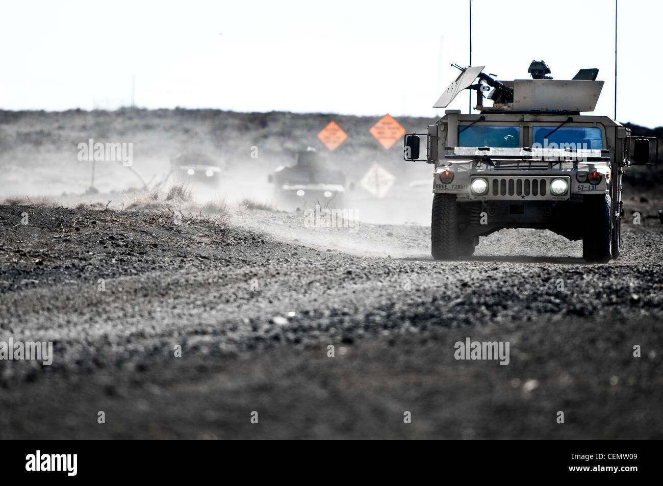 POHAKULOA TRAINING AREA, Hawaii -- Humvees from the 57th Military ...