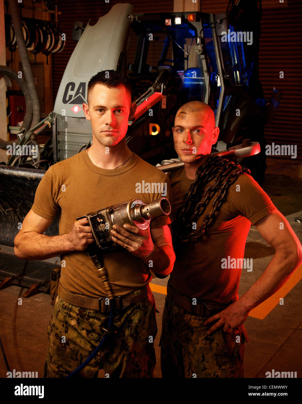 Construction Mechanic Constructionmen Benjamin St. Aubin and Joshua ...