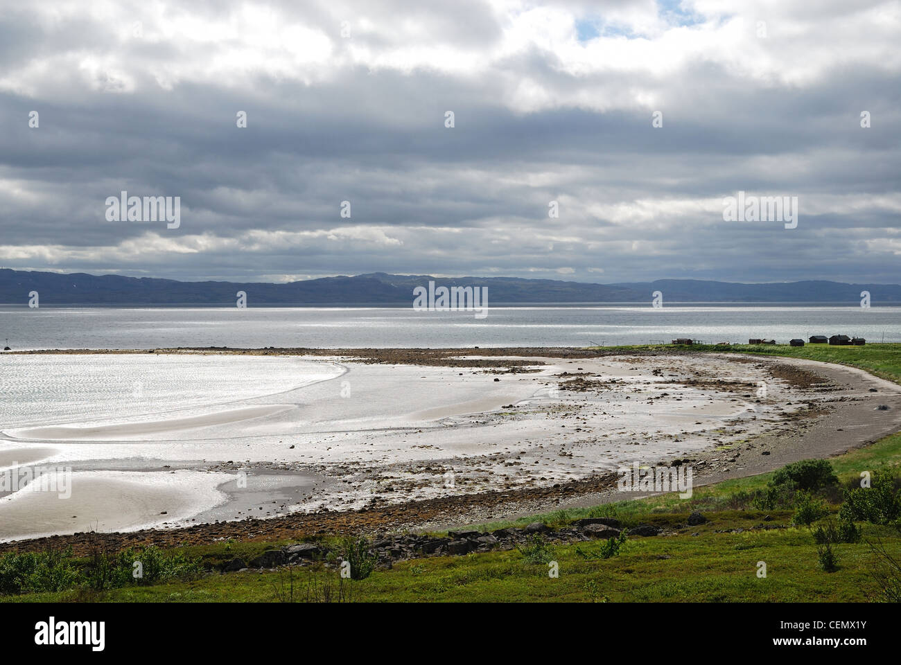 Summer view of Norwegian fjord during low tide Stock Photo - Alamy