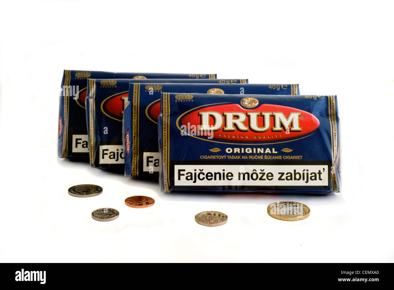 packets of imported rolling tobacco Stock Photo - Alamy