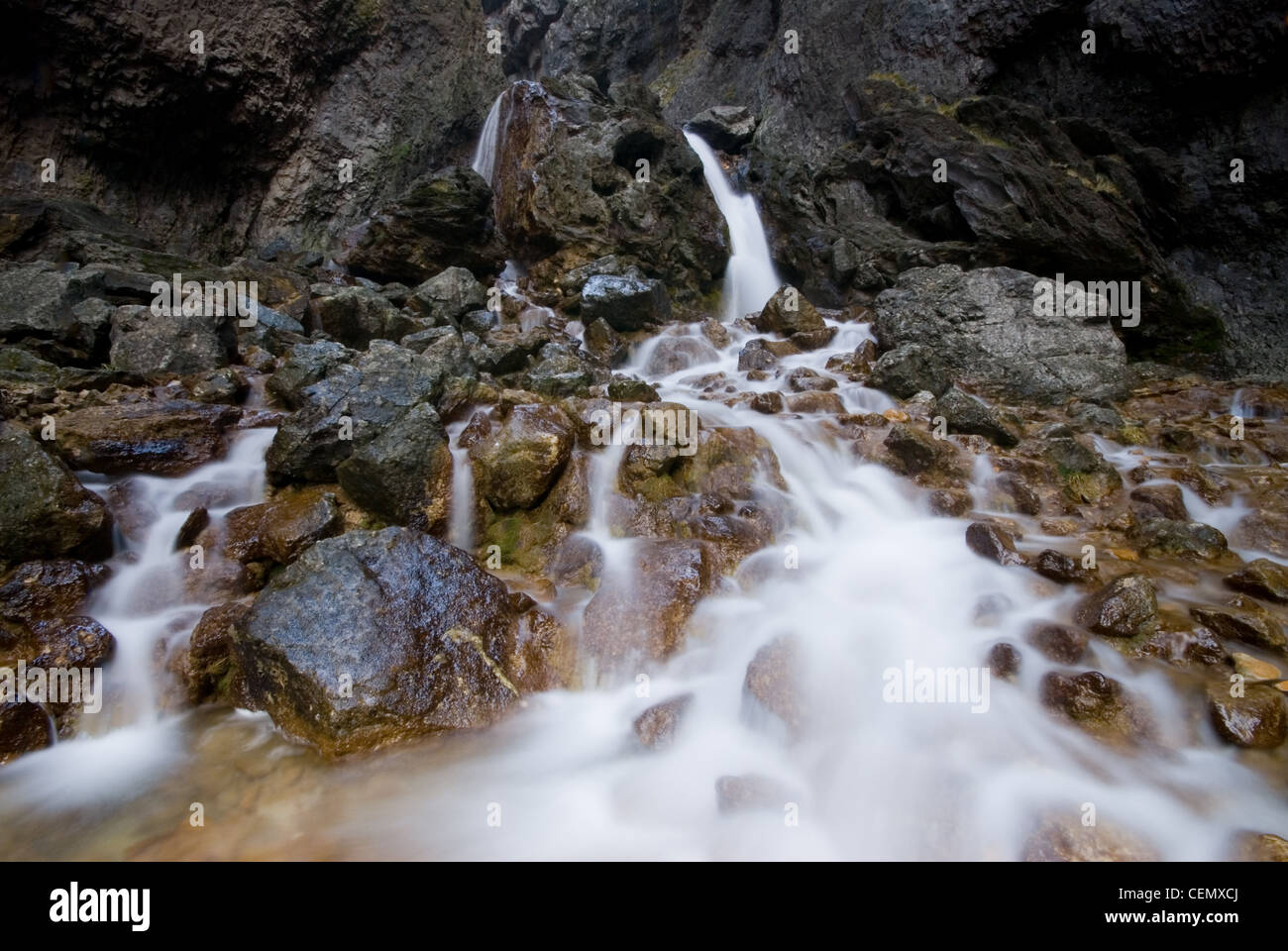 Goredale Scar - natural limestone waterfall and gorge near Malham in ...