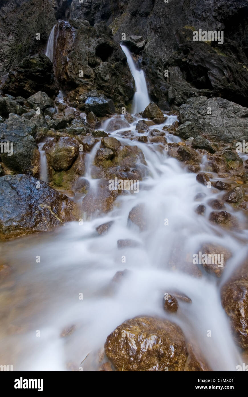 Goredale Scar - natural limestone waterfall and gorge near Malham in ...