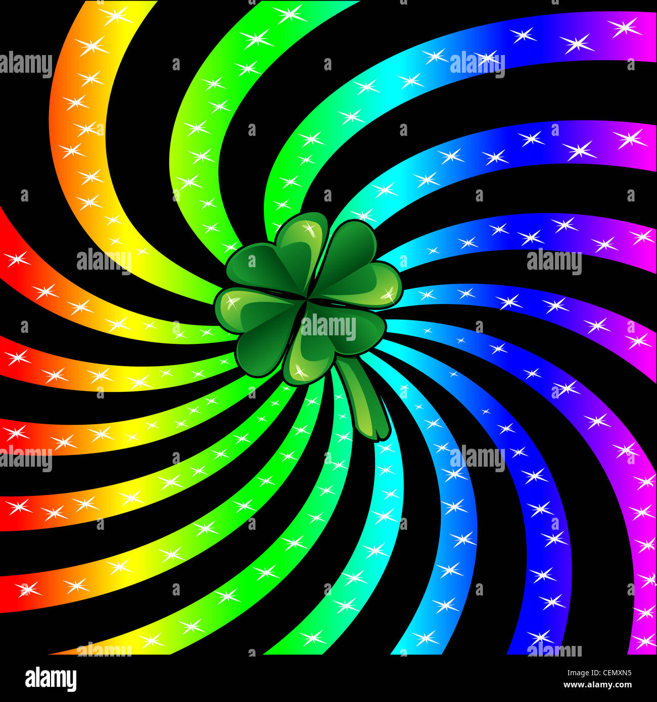 Vector Illustration for St Patricks Day. Rainbow sparkle shamrock Stock ...