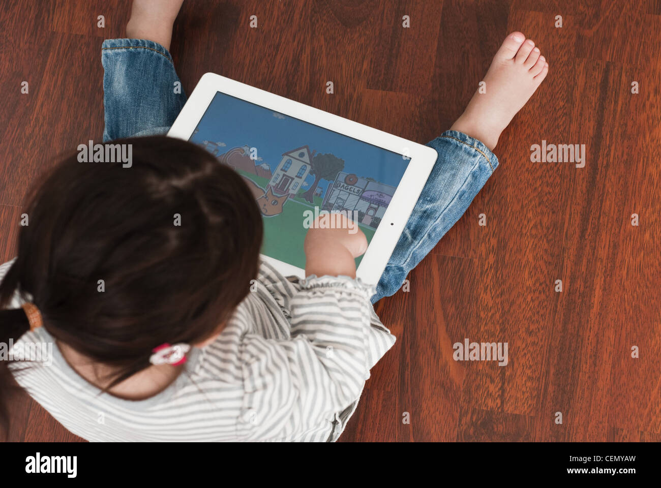 This is an image of a toddler learning ABC's on an iPad Stock Photo - Alamy