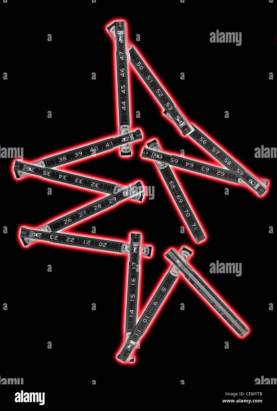 Glowing ruler abstract Stock Photo - Alamy