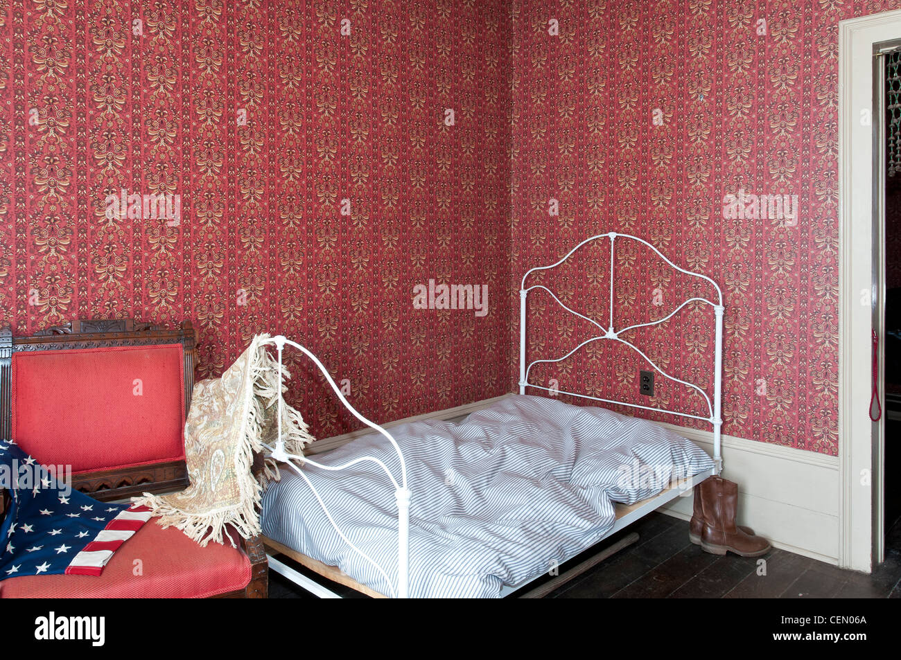 Befroom inside the Astor House Museum, Golden, Colorado Stock Photo - Alamy