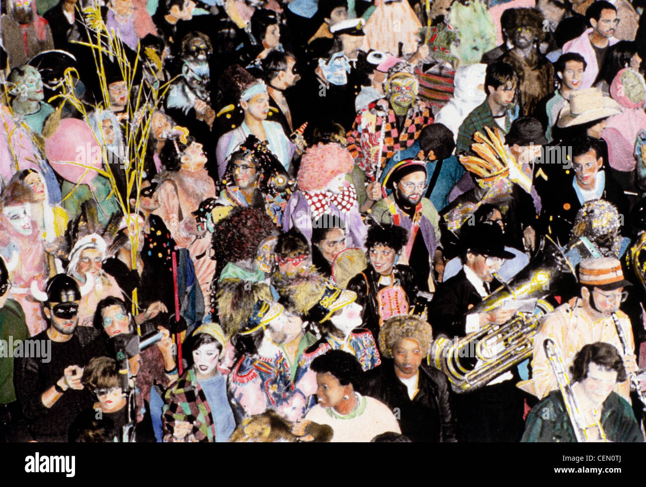 Extravagant costumed revelers at annual Greenwich Village Halloween ...