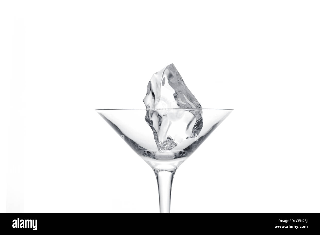 Ice cube in martini glass Stock Photo - Alamy