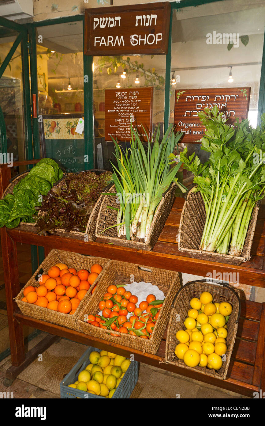 Fresh vegetables and fruit for sale an organic farm in Israel Stock ...