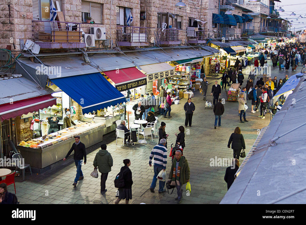 Dusk in Mahane Yehuda Market in Jerusalem, Israel Stock Photo - Alamy