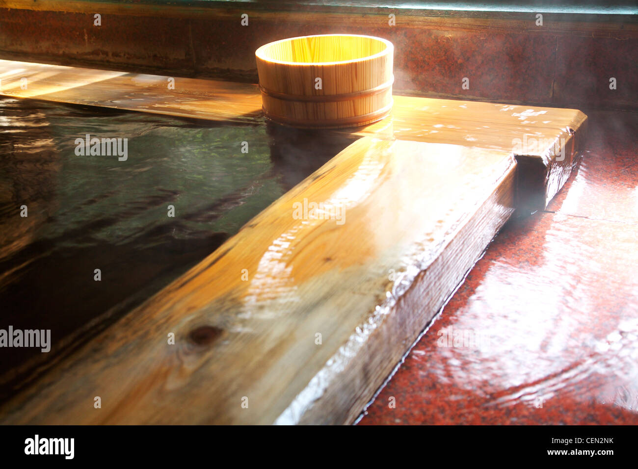 Hot spring with bucket, Shizuoka Prefecture, Honshu, Japan Stock Photo ...