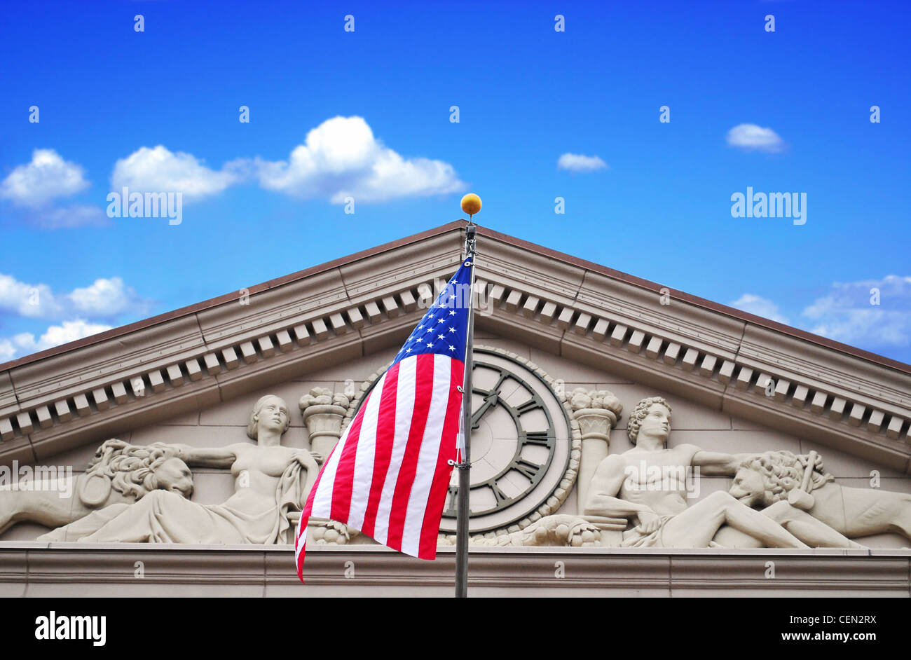 Flag of the united states of america blue sky hi-res stock photography ...