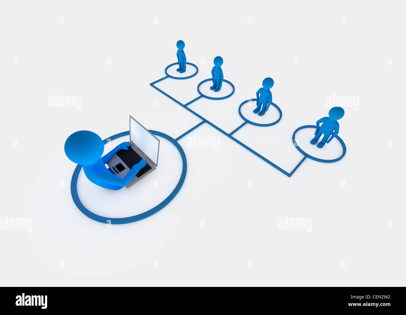 render of a person with laptop connected to the internet Stock Photo ...