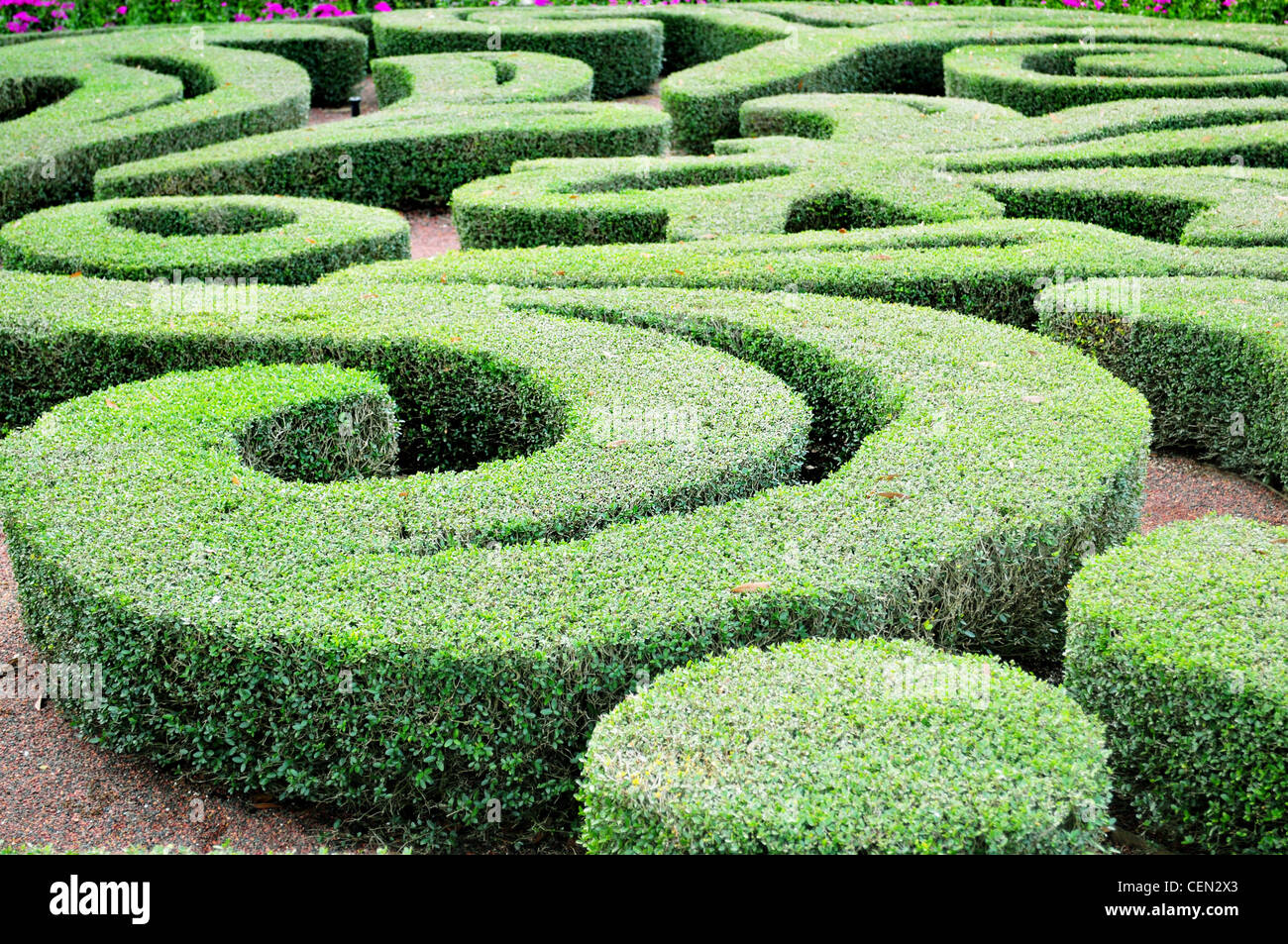 Beautiful labyrinth design in a house garden Stock Photo - Alamy
